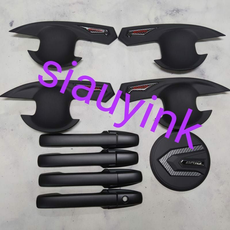 Jual Paket Outer Handle + Tank cover all new Brio 2018 Chrome Hitam | Shopee Indonesia