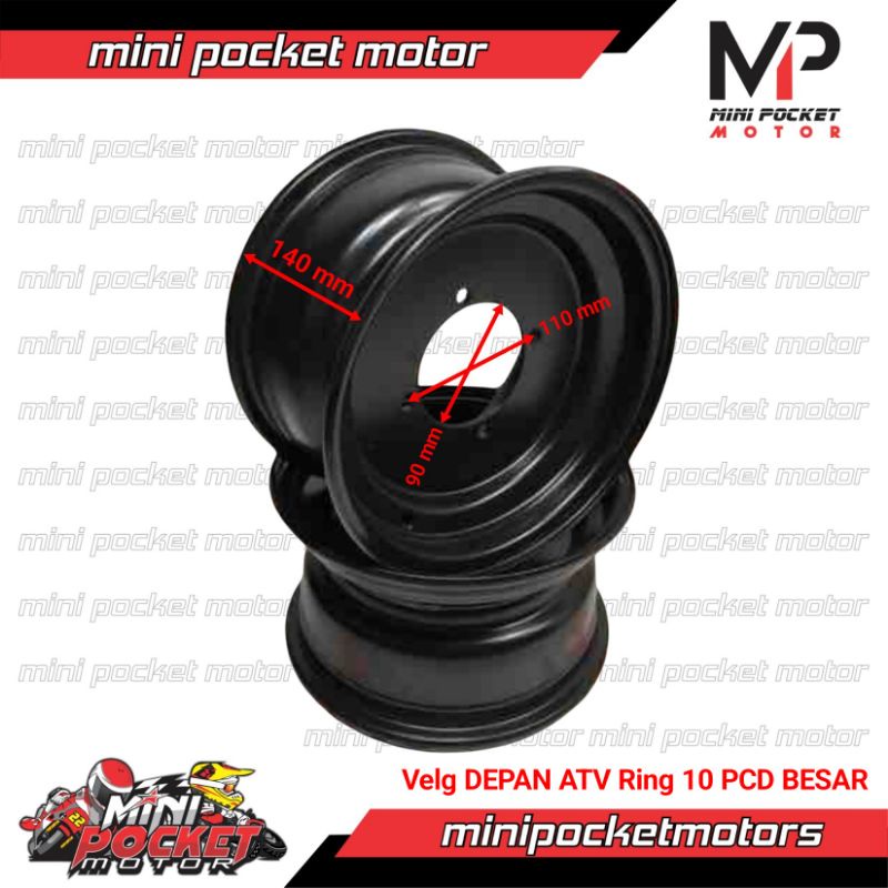 Jual Velg ATV Ring 10 Inch DEPAN PCD BESAR 2 Pcs - Velg Depan ATV Ring ...