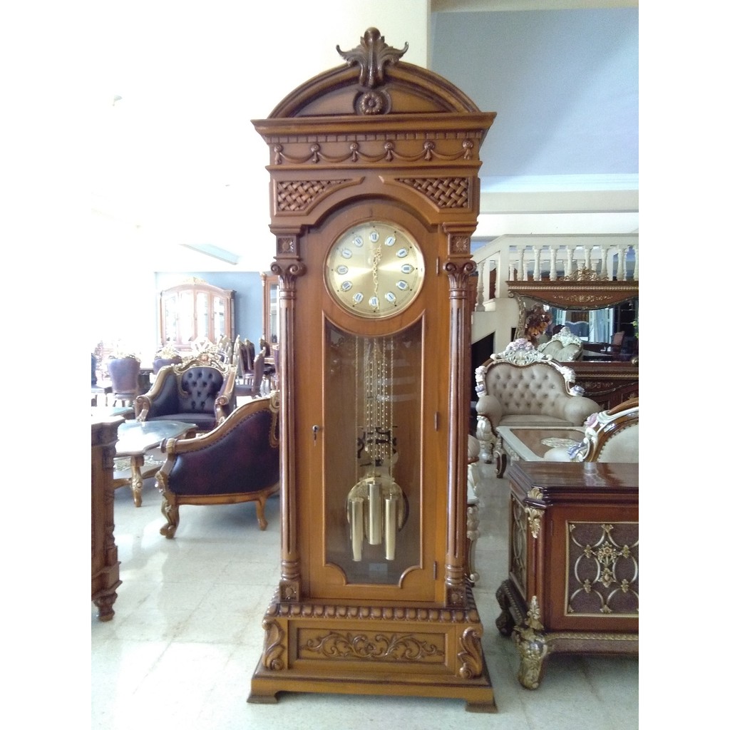 Jual Lemari Jam Kayu Jati Jepara - Jam Junghans Original Jerman ...