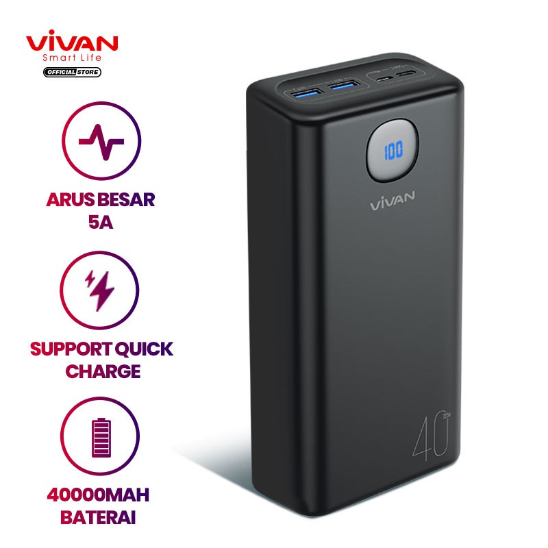 Jual POWER BANK VIVAN VPB-B40 40000mAh 22.5W Two-Way Large Display ...