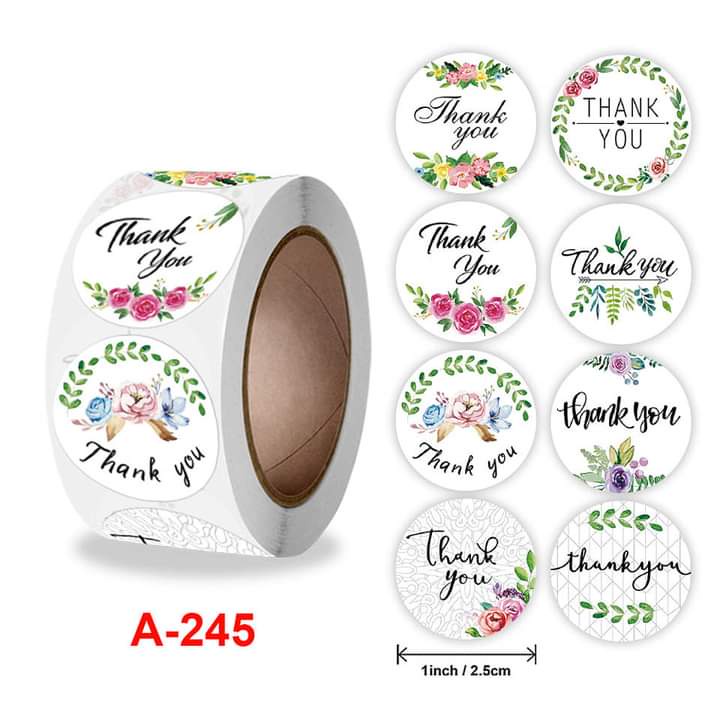 Jual Sticker Thank You ucapan terima kasih tempelan bulat lingkaran ...