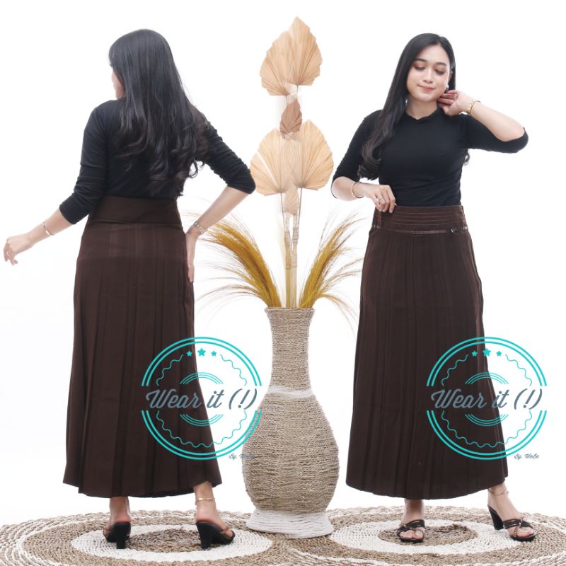 Jual Rok Kantor Plisket Besar / Rok Kerja Wanita Panjang / Rok Formal Wanita / Rok Span Plisket ...