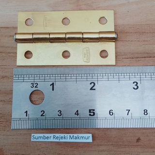 Jual Engsel Tipis Kuningan 2,5" + sekrup (1 set / 2 pcs) Panjang Engsel ...