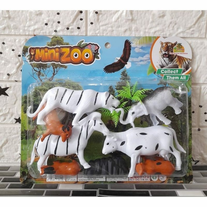 Jual Mainan anak miniatur hewan/binatang gajah harimau kerbau kuda sapi ...