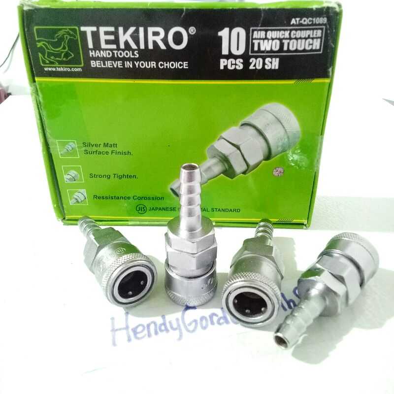 Jual TEKIRO QUICK COUPLER ANGIN SH 20 TWO TOUCH / NEPEL SAMBUNGAN SELANG ANGIN KOMPRESOR SH20 ...