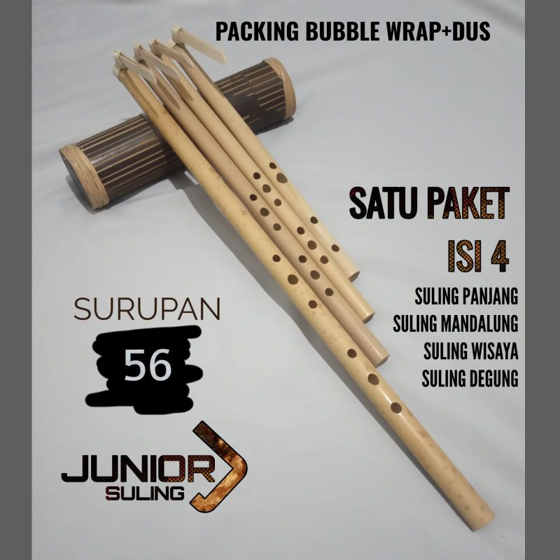 Jual Suling satu set isi 4 ukuran 56 (suling panjang, degung, mandalung ...