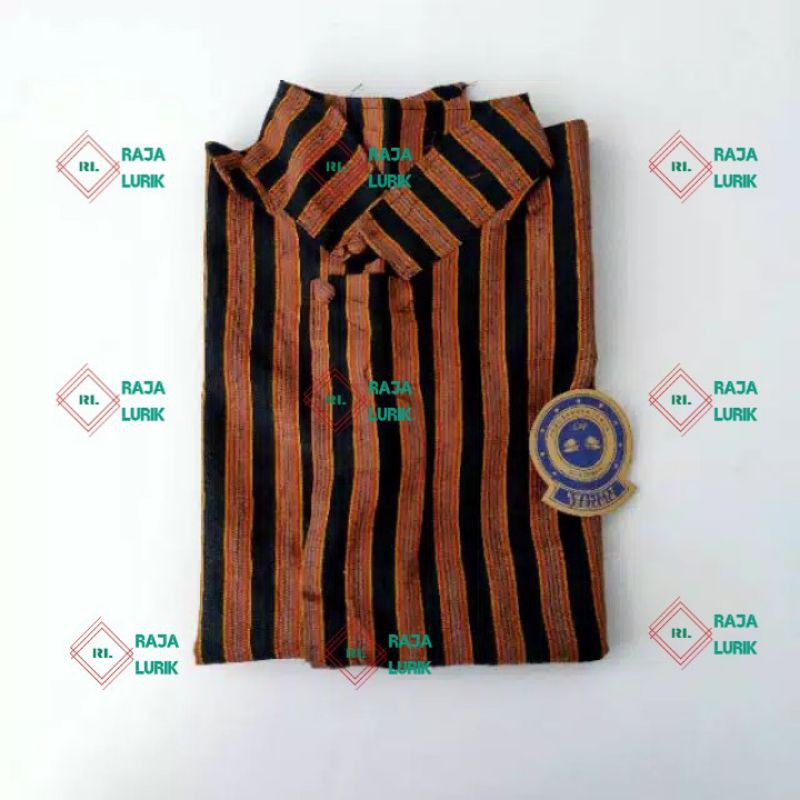 Jual Surjan lurik tenun asli jawa hitam coklat / baju sunan kalijaga | Shopee Indonesia