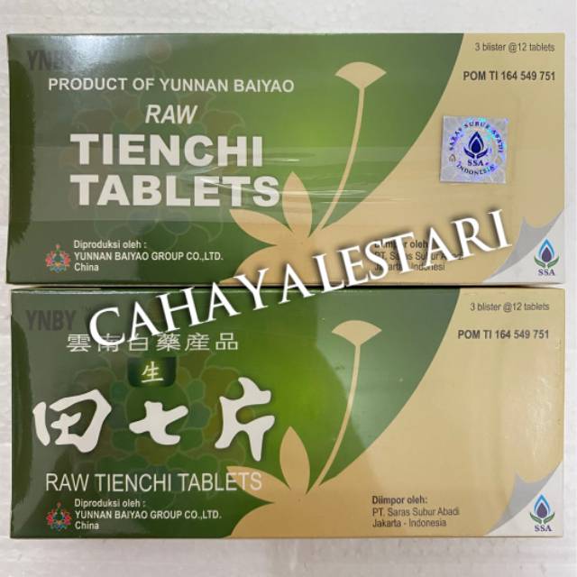Jual 36’s Raw Tian Qi Tablet / Tienchi Tablets (Saras Subur Abadi) | Shopee Indonesia