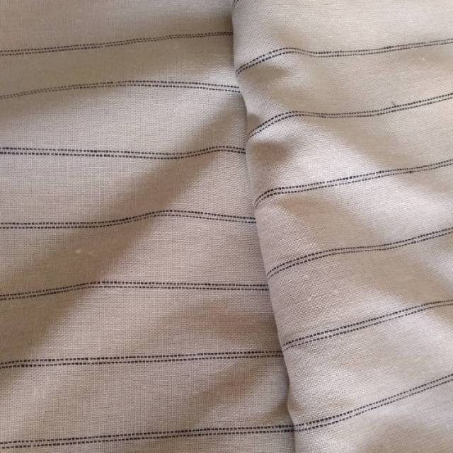Jual Kain Pure Linen Stripe Cream | Shopee Indonesia