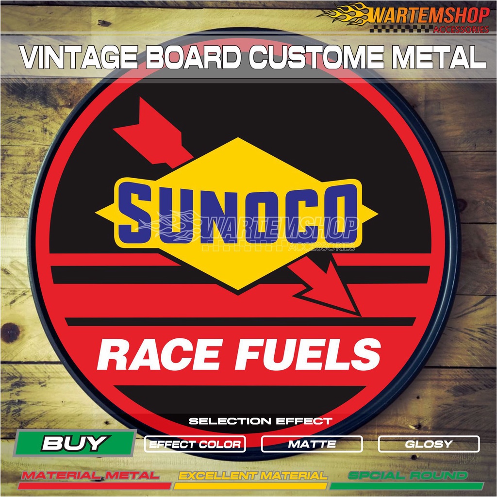 Jual VINTAGE CUSTOM ROUND DRUM HEAD SUNOCO BLACK | Shopee Indonesia