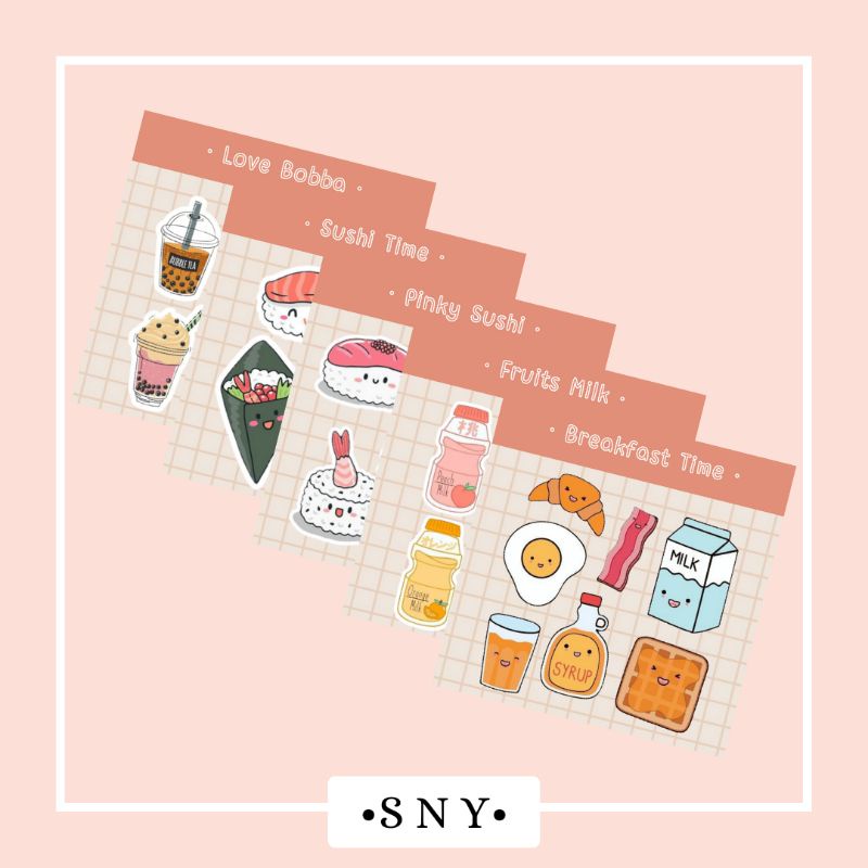 Jual STICKER LUCU AESTHETIC - STIKER MAKANAN DAN MINUMAN LUCU - STIKER ...