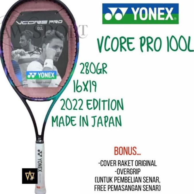 Jual RAKET TENIS YONEX VCORE PRO 100L 2022 GREEN PURPLE BERAT : 280G ...