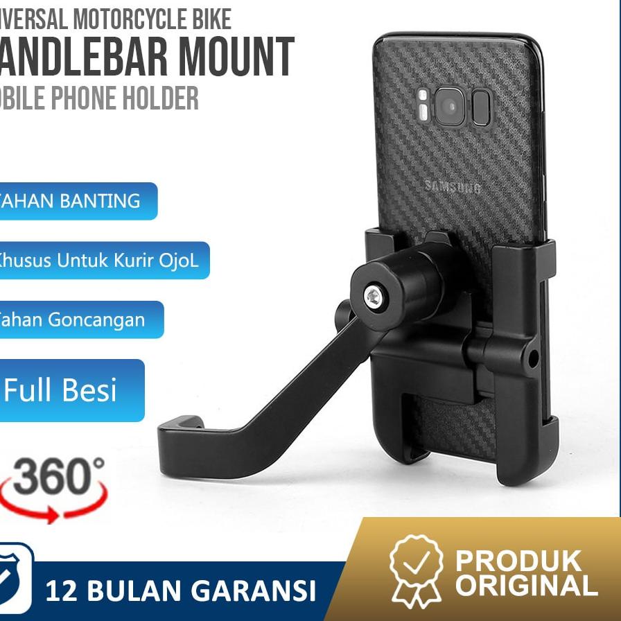 Jual Trendy Holder HP Motor Spion Bahan Besi / Full Metal Body C2 Motorcycle Holder FLECO ...