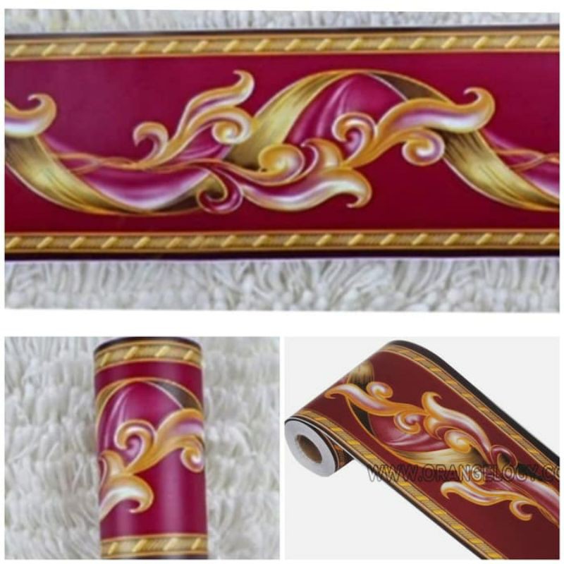 Jual Wall Border Lis Border Sticker Merah Kuning Ulir Gold | Shopee ...