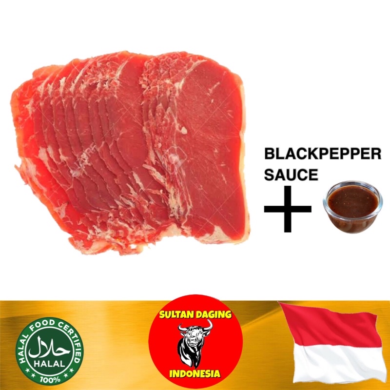 Jual BEEF SLICE SAPI 500 GRAM +BLACKPEPPER SAUCE DARI INDONESIA/DAGING ...