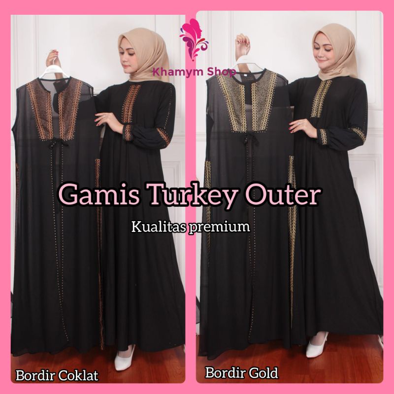 Jual [Khamymshop] GAMIS ABAYA OUTER MUSLIMAH SET MODERN PREMIUM ...