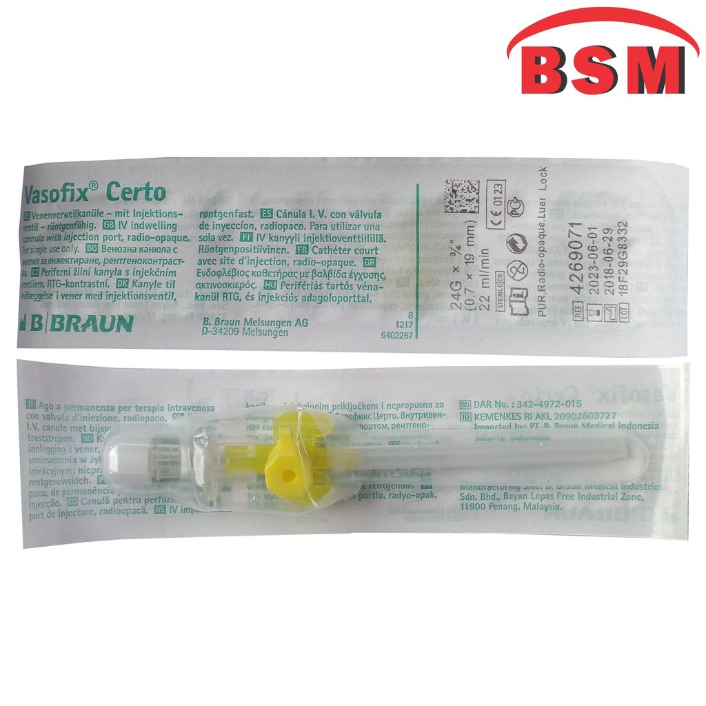 Jual Jarum Infus IV VASOFIX 24G | Shopee Indonesia