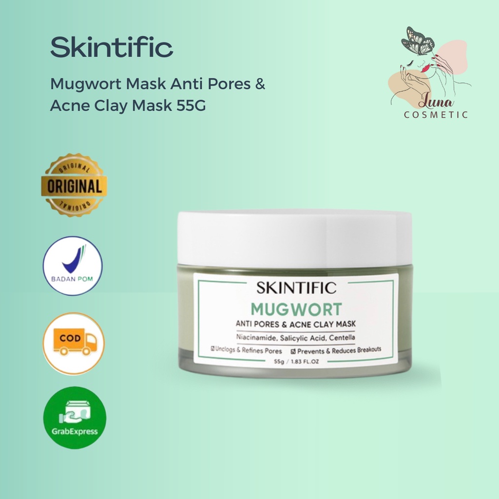 Jual SKINTIFIC - Mugwort Mask Anti Pores & Acne Clay Mask Pore ...