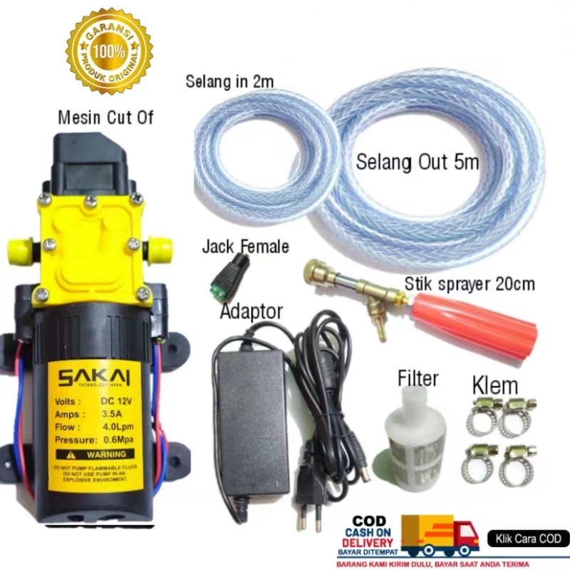 Jual PAKET CUCI MOTOR AC MOBIL POMPA AIR DC 12V 12VOLT JET CLEANER ...