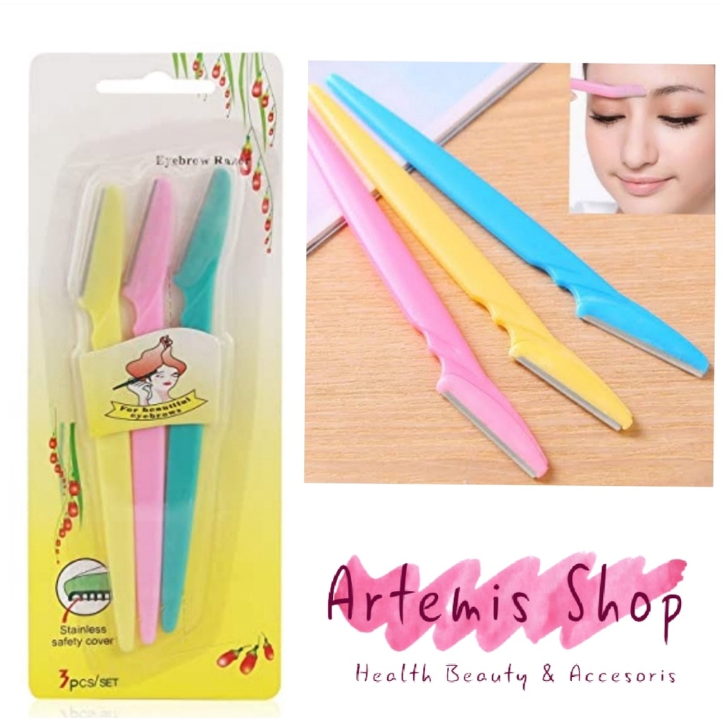 Jual Cukur Alis Pencukur Alis Eyebrow Razor Trimmer satuan dan isi 3 ...