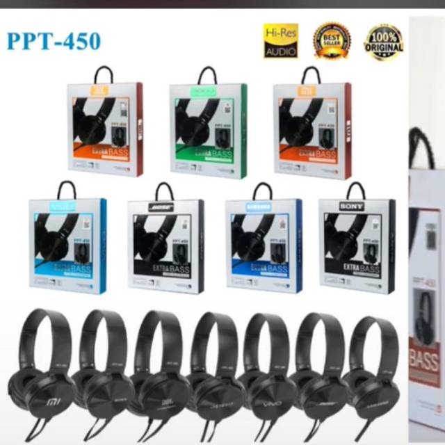 Jual HEADPHONE BANDO ALL TYPE PPT-450 STEREO HEADSET EXTRA BASS ...