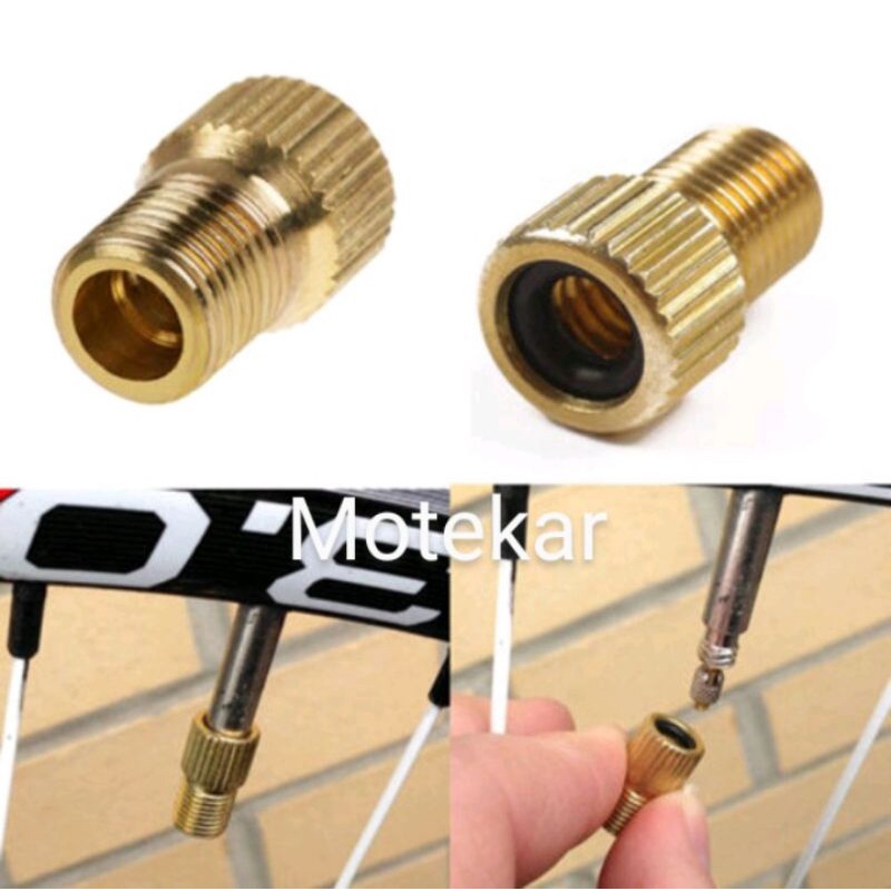 Jual Adaptor pompa pentil presta kecil sepeda lipat, pixie,roadbike,minitrek | Shopee Indonesia