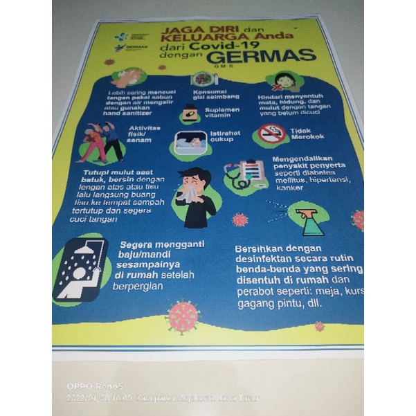 Jual Poster Jaga Diri dan Keluarga Anda dari Covid - 19 Dengan Germas ...