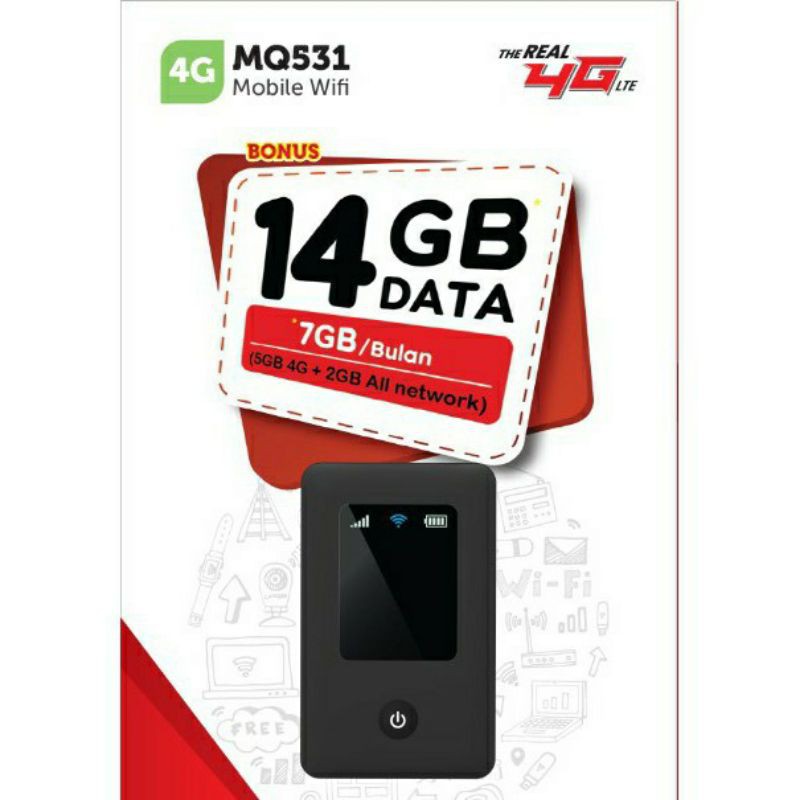 Jual MODEM WIFI 4G MQ531 UNLOCK ALL GSM FREE TELKOMSEL 14GB GARANSI ...