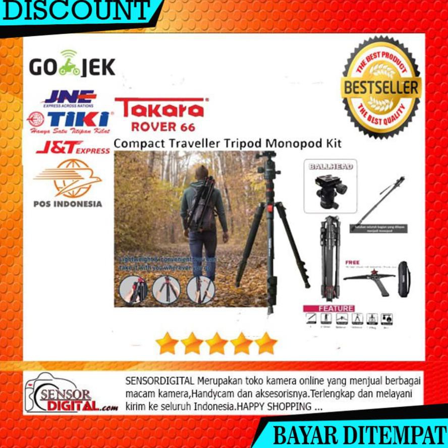 Jual (BAYAR DITEMPAT) PAKET TAKARA ROVER 66 BALL HEAD TRIPOD MONOPOD 2 ...