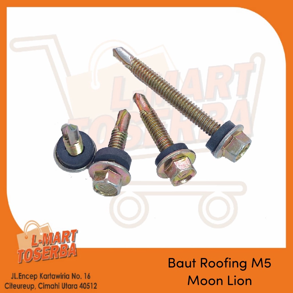 Jual MOON LION Baut Roofing M5 x 20 25 30 50 mm (per 10 pcs) | Shopee ...