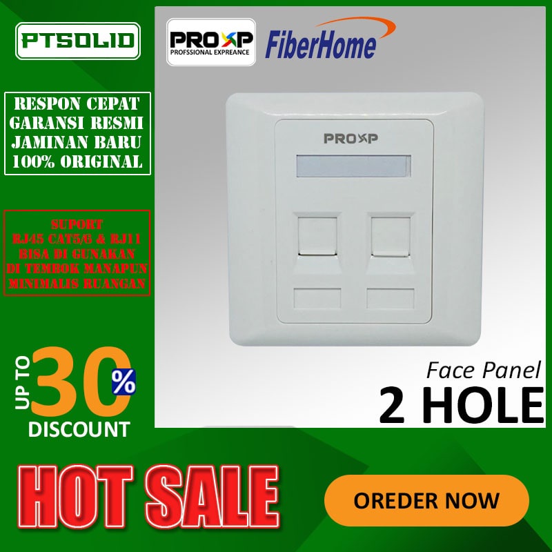 Jual PROXP Face Plate/Face Panel 2 Hole - Kompatibel Modular jack RJ45 ...