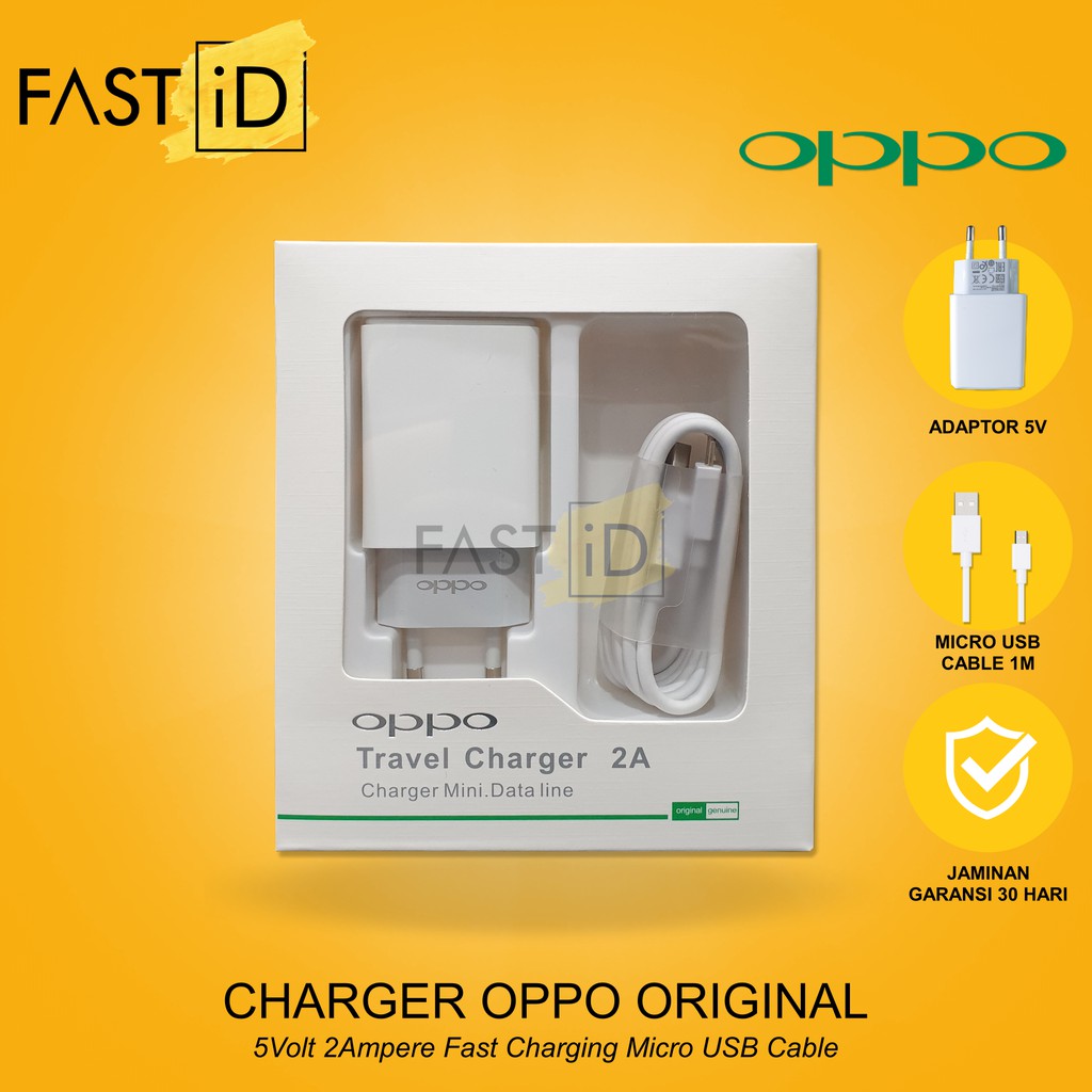 Jual Charger OPPO ORIGINAL 100% Fast Charging 5V 2A F3 F5 F7 F11Pro ...