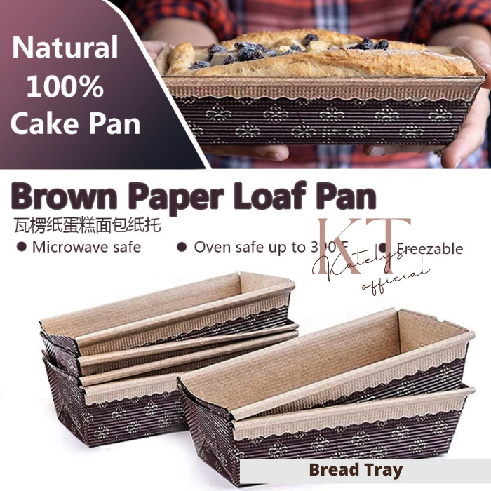 Jual Tempat Roti Kue Persegi Panjang | Brown Paper Loaf Pan Food Grade ...