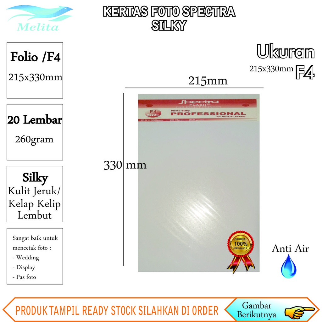 Jual Kertas Foto F4 Silky paper foto spectra 260gram | Shopee Indonesia
