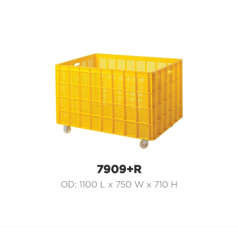 Jual Keranjang Industri Plastik Rabbit 7909+Roda Besar / Container Box ...