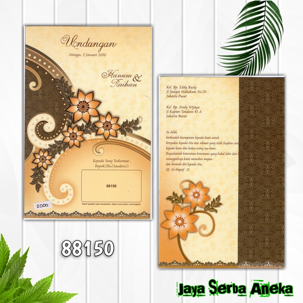 Jual Blanko undangan Cetak undangan pernikahan 88150 | Shopee Indonesia