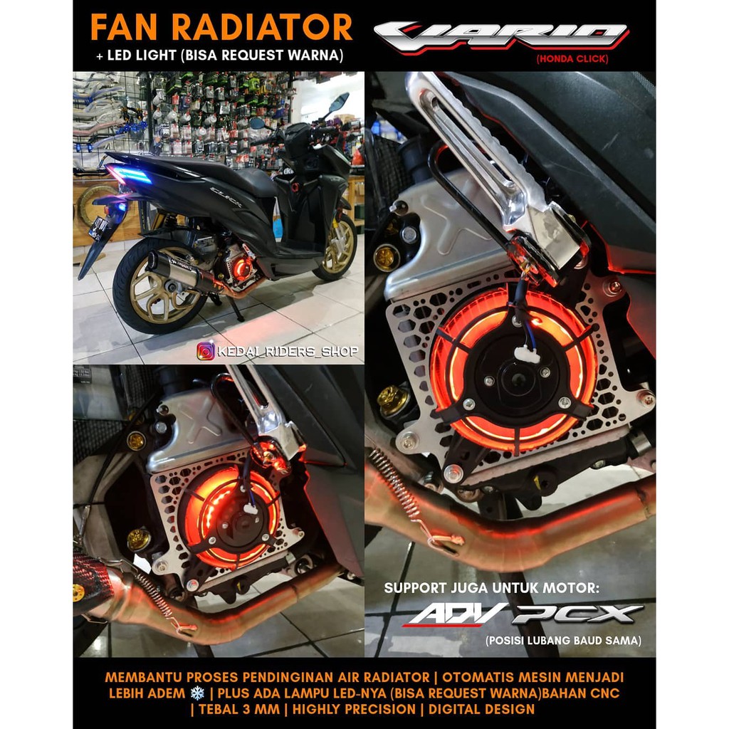 Jual Extra Fan Radiator LED Honda Vario / PCX Lokal , CBU / ADV 125 ...