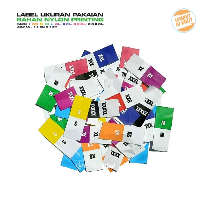 Jual Label Slip Size Ukuran Pakaian Bahan Nylon Printing | Shopee Indonesia