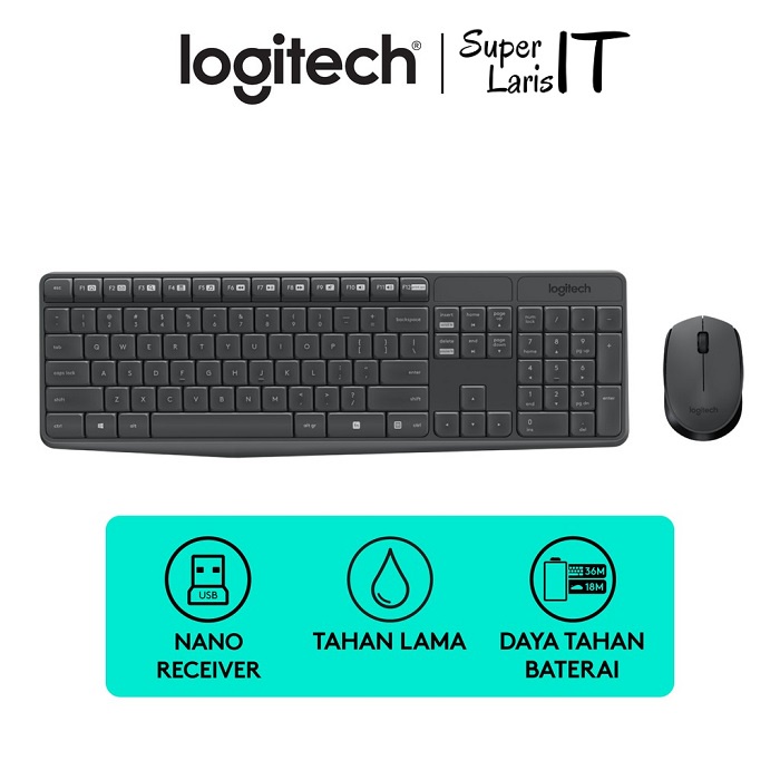 Jual Keyboard Mouse Wireless Logitech MK235 | Shopee Indonesia