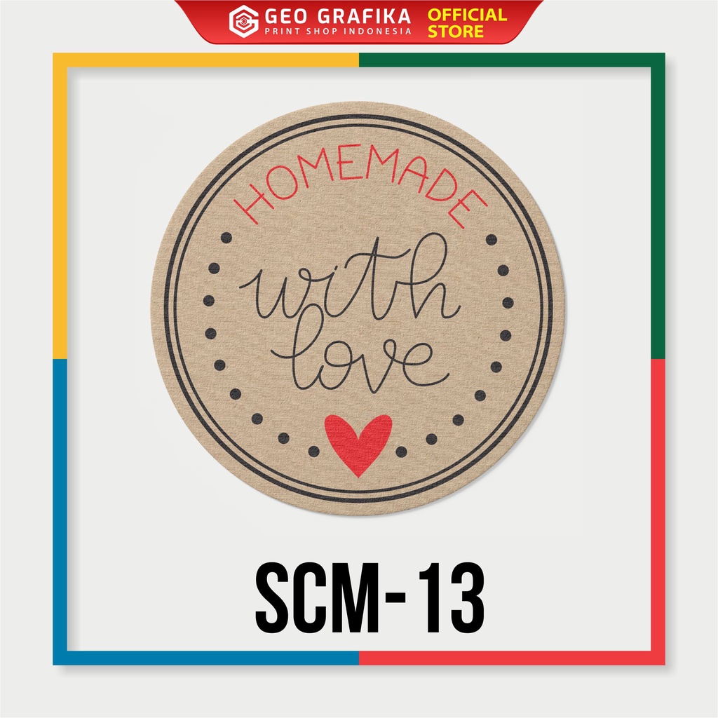 Jual Sticker Craft Hand Made With Love Label Craft Coklat - Geo Grafika ...