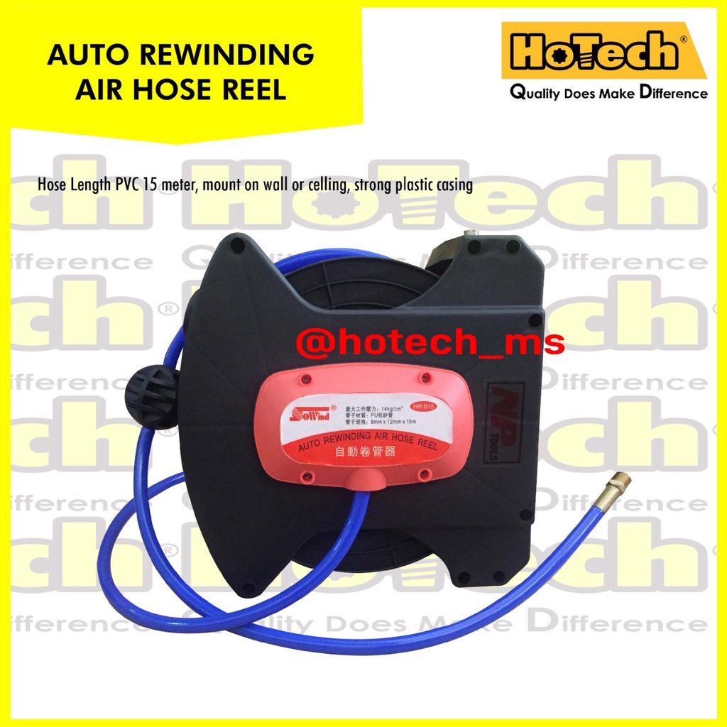 Jual Air Hose Reel 15M, 8 x 12mm | Air Drum Automatic Reeler 15M, 8 x 12mm | Shopee Indonesia