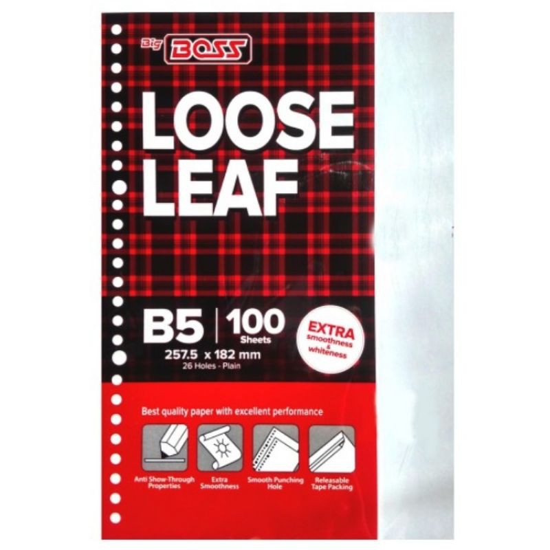 Jual Loose Leaf Big Boss B5 100 lembar 26 holes | Shopee Indonesia