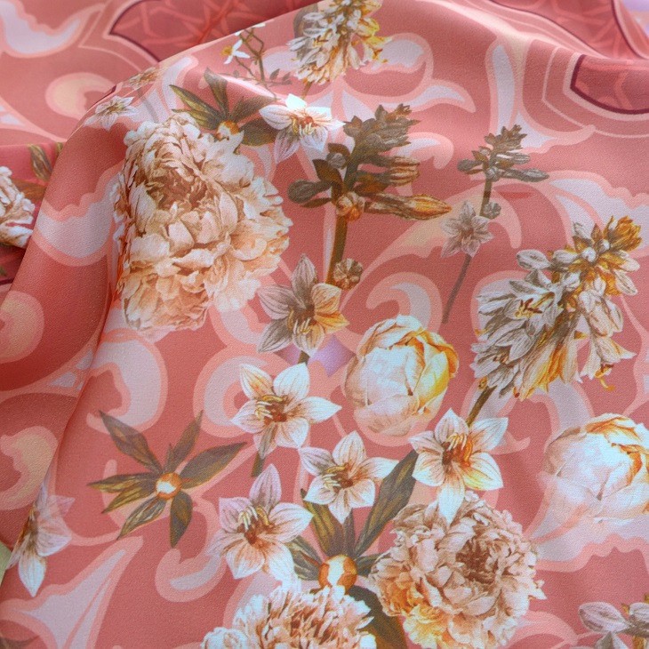 Jual Kain Print Bunga Sutra / Syarief Satin - 791 (Per 0,5 meter ...
