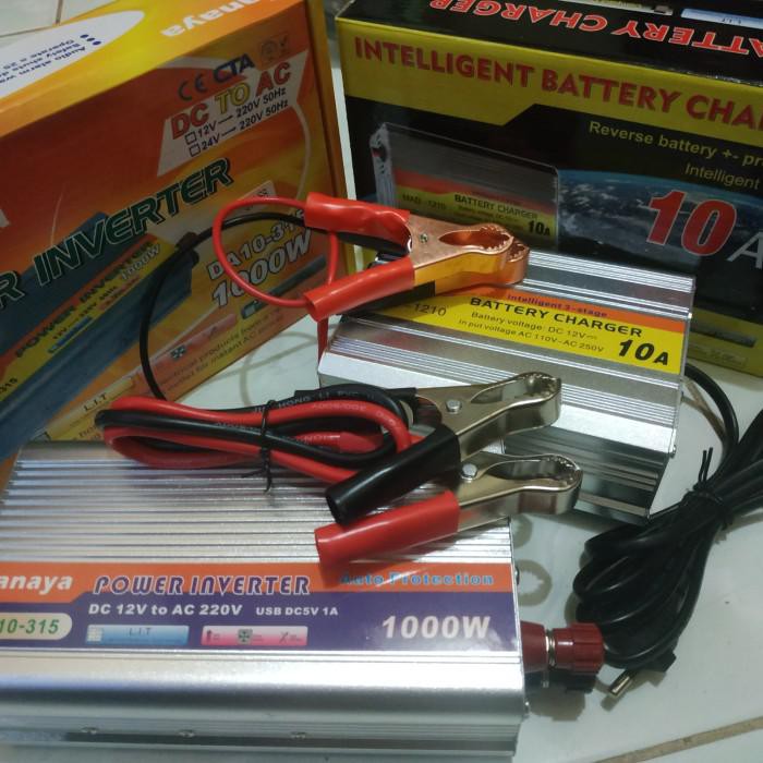 Jual Inv | Power Inverter 1000 Watt Plus Charger Aki Accu 10 Ampere 10A | Shopee Indonesia