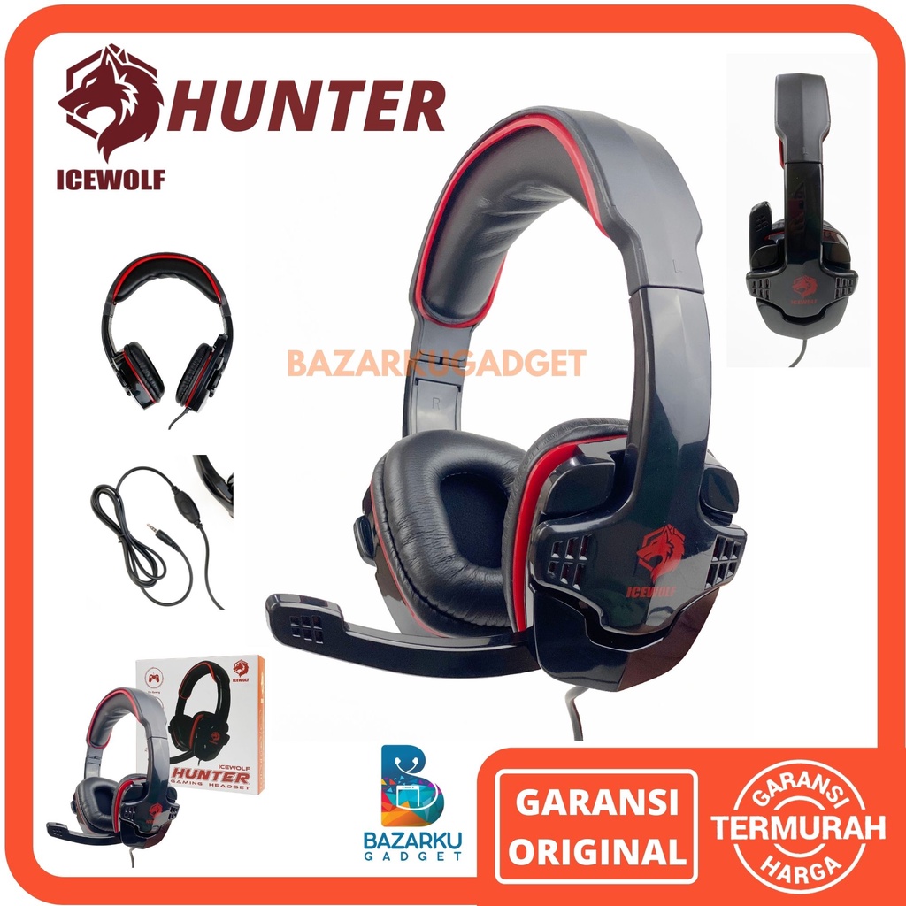 Jual Headphone Gaming HUNTER Icewolf Headset Gaming Hedset Game Henset ...