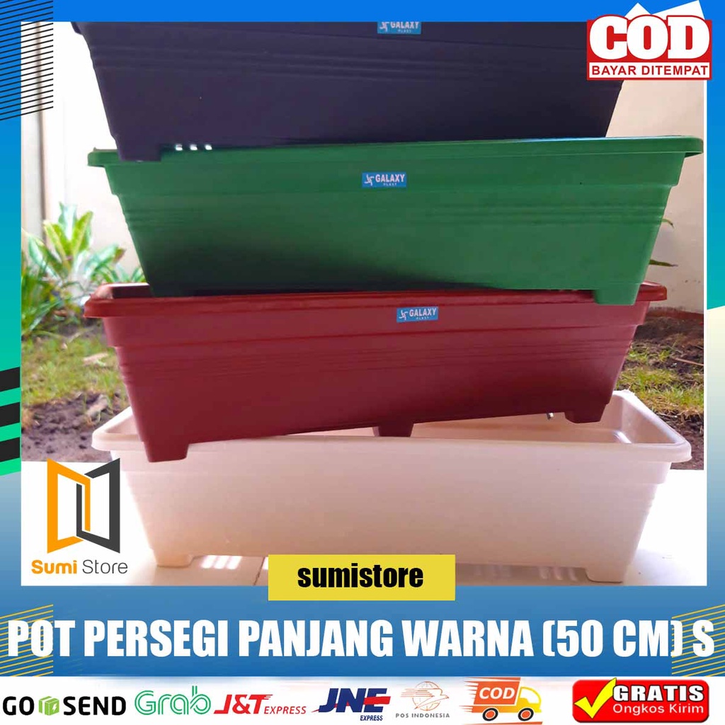 Jual POT PERSEGI PANJANG 50CM/Pot persegi panjang hitam S galaxy min ...