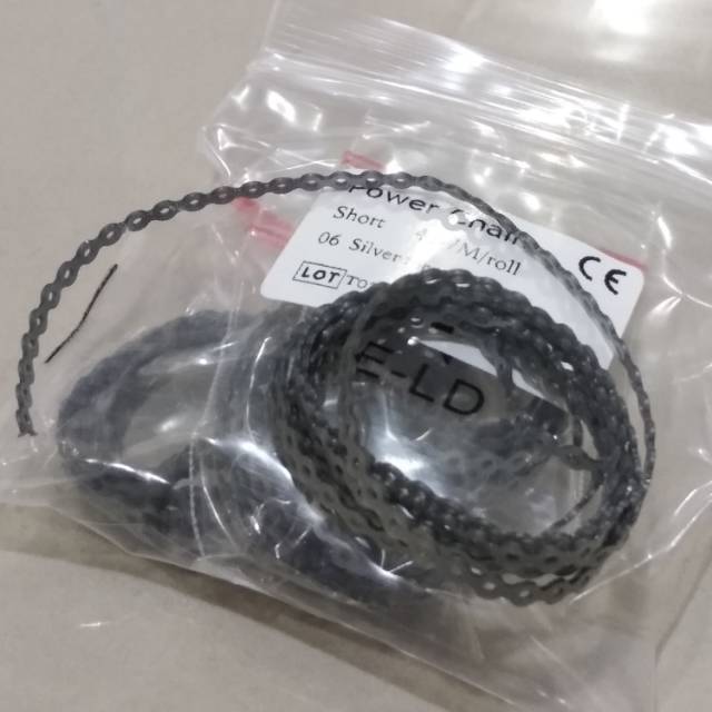 Jual Power chain Silver ( 06 ) Karet Behel gigi 1 Meter | Shopee Indonesia