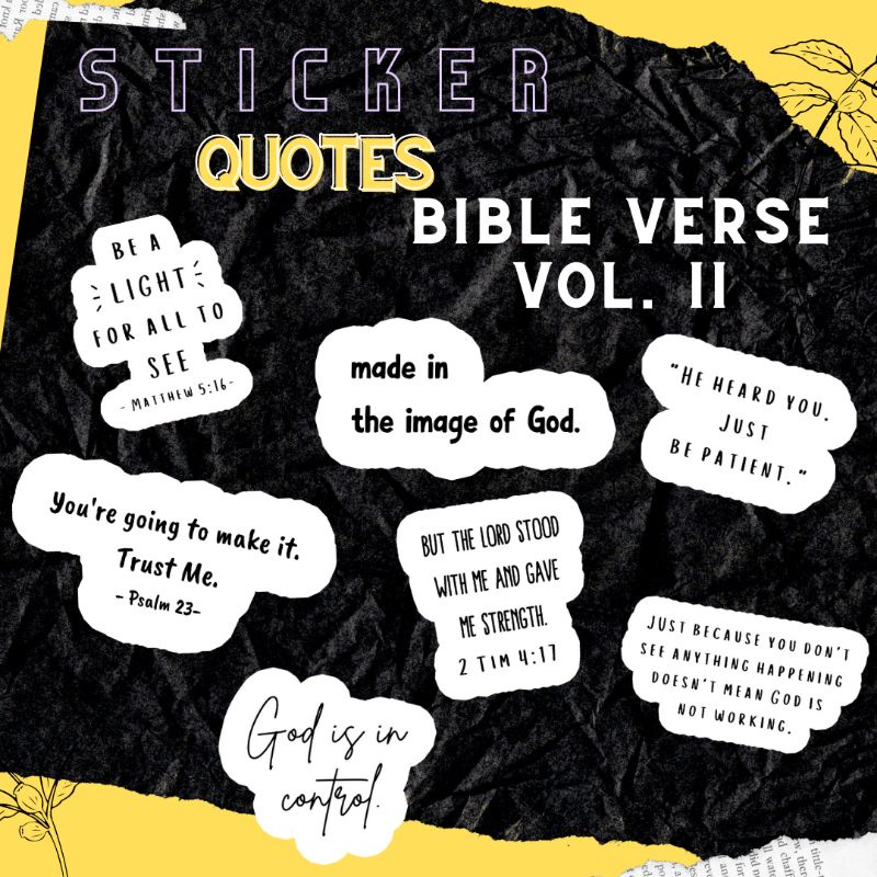 Jual STICKER BIBLE VERSE QUOTES VERSI 2 CUTTING|| STIKER QUOTES 7PCS ...