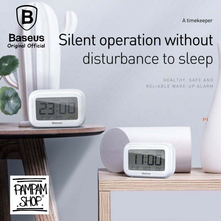 Jual BASEUS ORIGINAL Subai Jam Meja Digital Clock Alarm Weker Smart ...