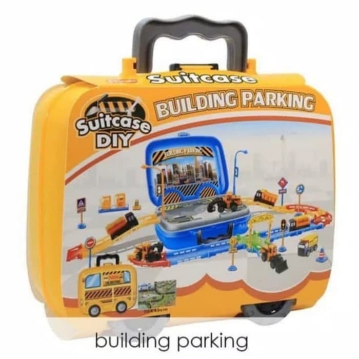 Jual Mainan Anak DIY Building Parking Suitcase Koper Parkir Mobil ...